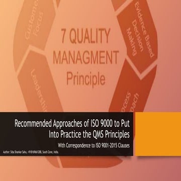 Recommended approaches of ISO 9001 2015 | PPT