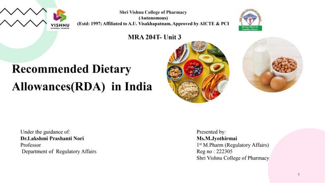 Recommended Dietary Allowances | PDF
