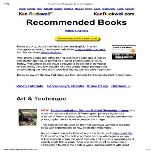 Recommended photography books and magazines pdf | PDF | Photography ...
