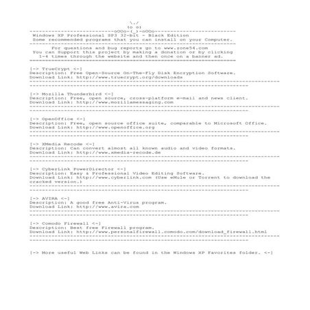 Recommended programs to install | TXT | Shareware and Freeware ...