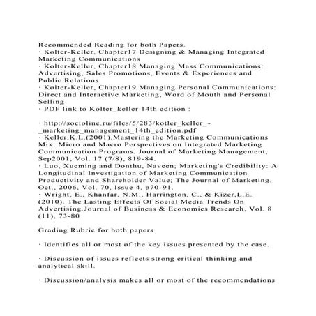 Recommended Reading for both Papers.· Kolter-Keller, Chapter17 D.docx ...