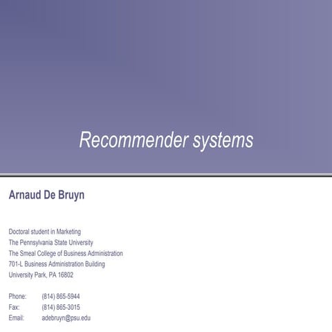 Recommender systems | PPT