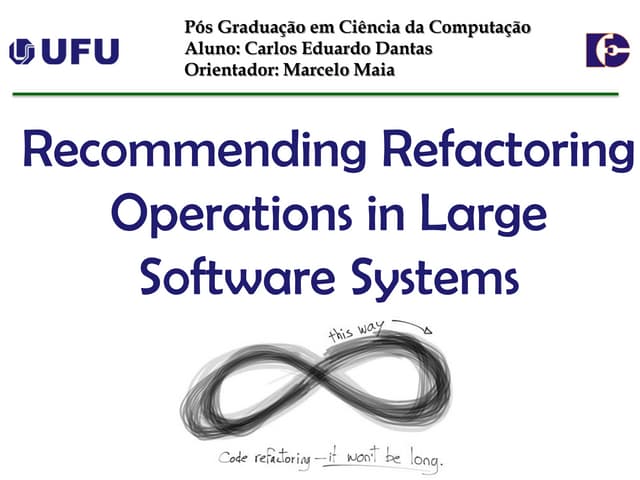 Recommending Refactoring Operations In Large Software Systems Ppt