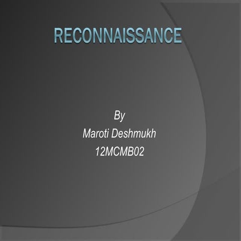 Reconnaissance | PPT