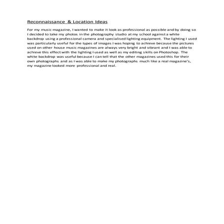 Reconnaissance & Location ideas | DOCX