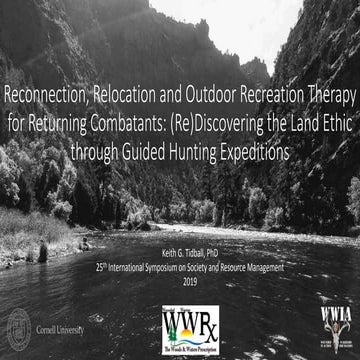 Reconnection, relocation and outdoor recreation therapy for | PPT