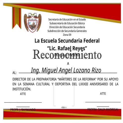 Plantilla para realizar reconocimiento o diplomas | DOCX