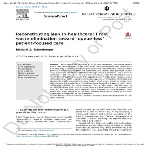 Lean Management Approaches for Better Patient Experiences | PDF