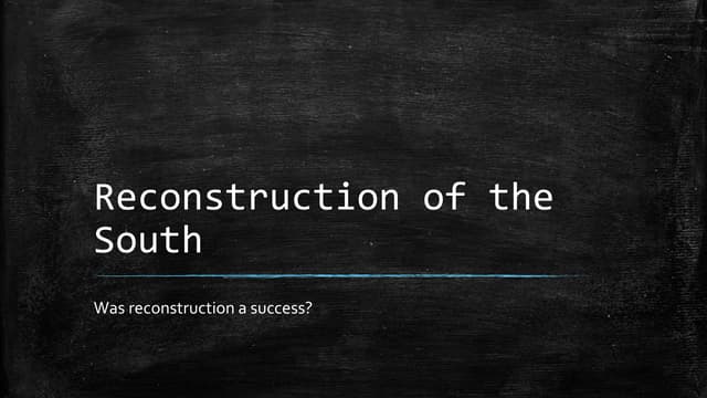 Reconstruction powerpoint