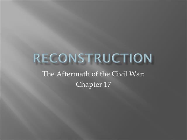 Reconstruction (1865-1877) | PPT