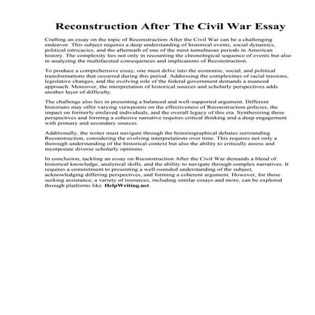 Reconstruction After The Civil War Essay.pdf