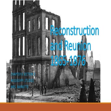 Reconstruction and reunion 1865 1876 | PPT
