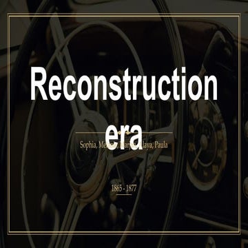 Reconstruction era | PPTX | Crime & Harmful Acts to Individuals ...