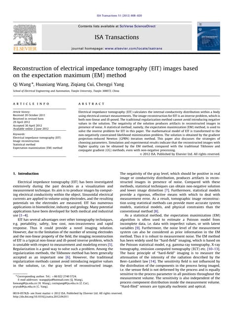 Enhanced image reconstruction of electrical impedance tomography using ...
