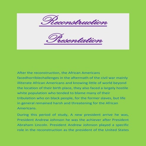 Reconstruction: Group Activity | PPT