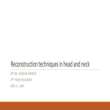 Reconstruction techniques in head and neck | PPTX