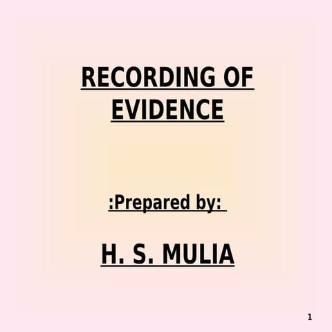 Recording of Evidence | PDF