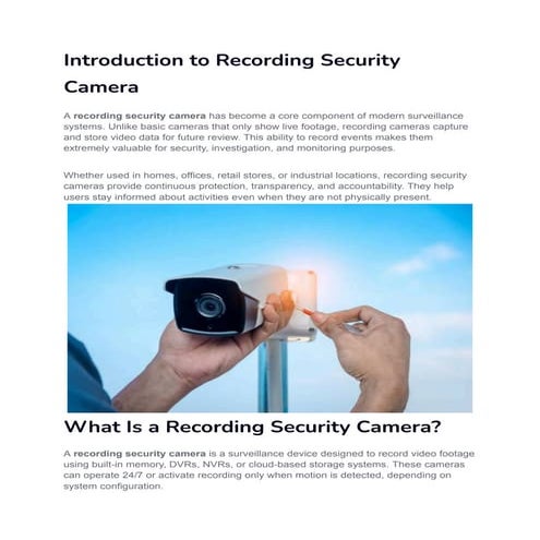 Recording Security Camera. | Recording.. | PDF