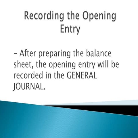 Recording the opening entry | PPTX