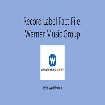 Record label fact file warner music group | PPTX | Rock Music | Music