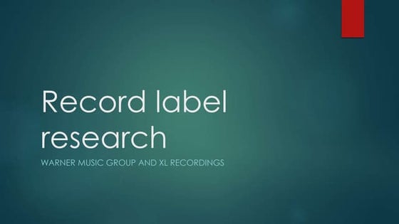 Record label fact file | PDF