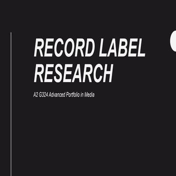 Record Label Research | PPT
