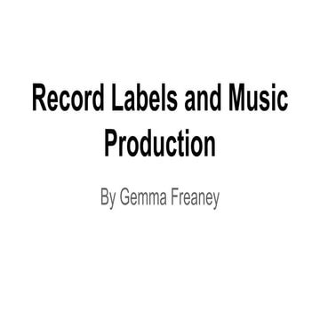 Record labels and music production | PPT