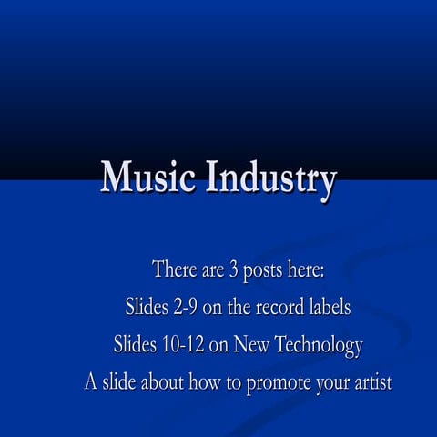 Record labels the big 3, indies and new tech | PPT | Home Entertainment ...