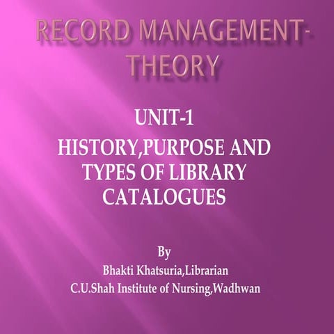 Record management theory | PDF