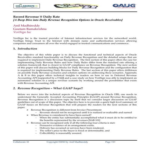 Record Revenue @ Daily Rate [White Paper] | PDF