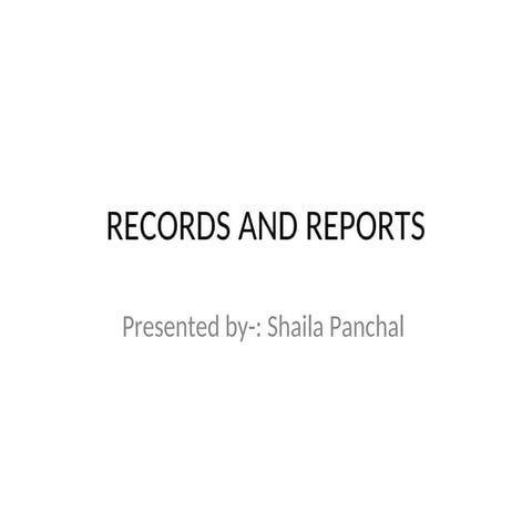 Records and reports | PDF