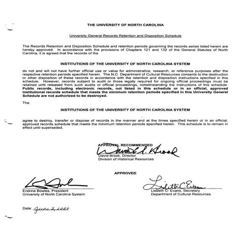 UNC Records Retention and_Disposition_schedule | PDF