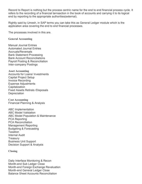 9: Record to Report Business Process | PPTX | Business Accounting ...