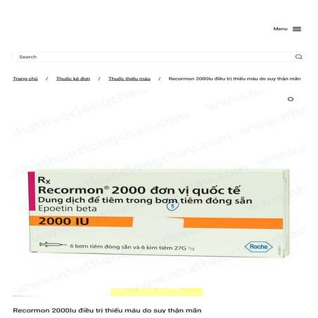 Recormon 2000IU: Cong dung, lieu dung va cach dung | PDF