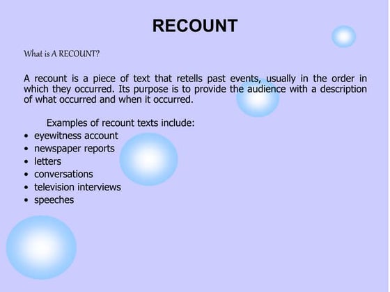Recount Writing | PPT