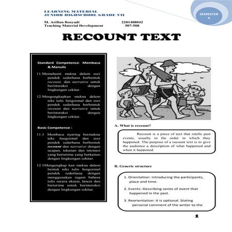 Recount text-learning-material | PDF