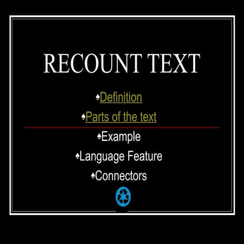 the explanation of recount text (part 1) | PPT