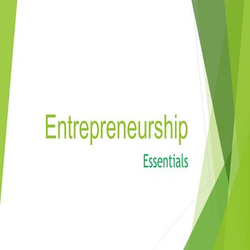 ENTREPRENEURSHIP ESSENTIALS for Sustainability | PPT