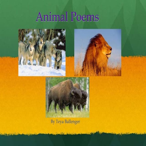 Animal Poems by Teya Ballenger | PPTX | Zoos & Aquariums | Attractions