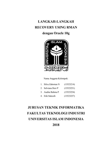 Recovery Using Rman Dengan Oracle 10g Pdf 4905