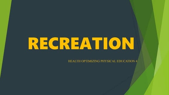 Grade 12 Module : Hope 3 Recreational Activities | PDF