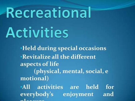 PHYSICAL EDUCATION 12 - Recreational Activities | PPT