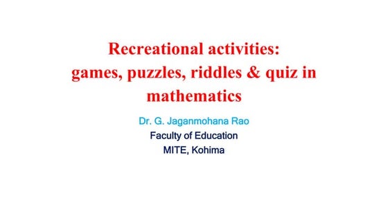 Activity based approach of learning mathematics-Thiyagu | PPT