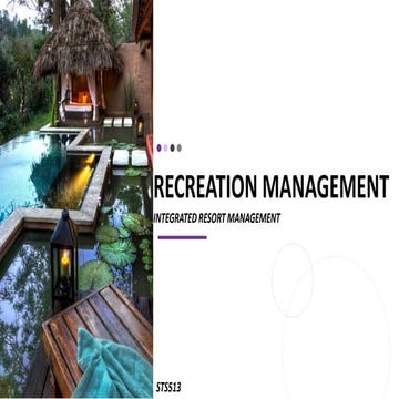 Recreation management in Resorts | PPTX
