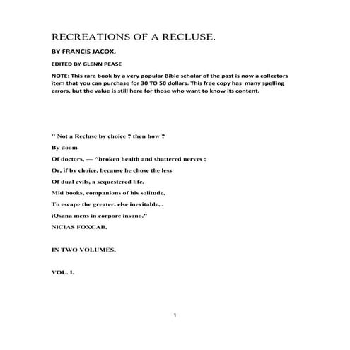 Recreations of a recluse | PDF