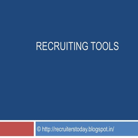 Recruiting tools | PPT