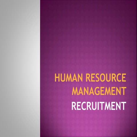 HRM - Recruitment | PPTX