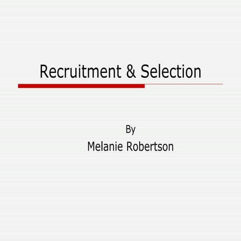 Recruitment And Selection Summary | PPT