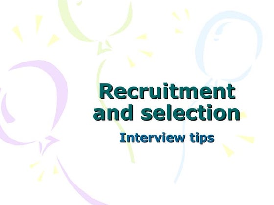 Recruitment & Selection Process | PPT