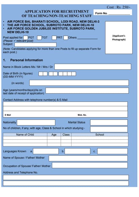 Application form admin | PDF